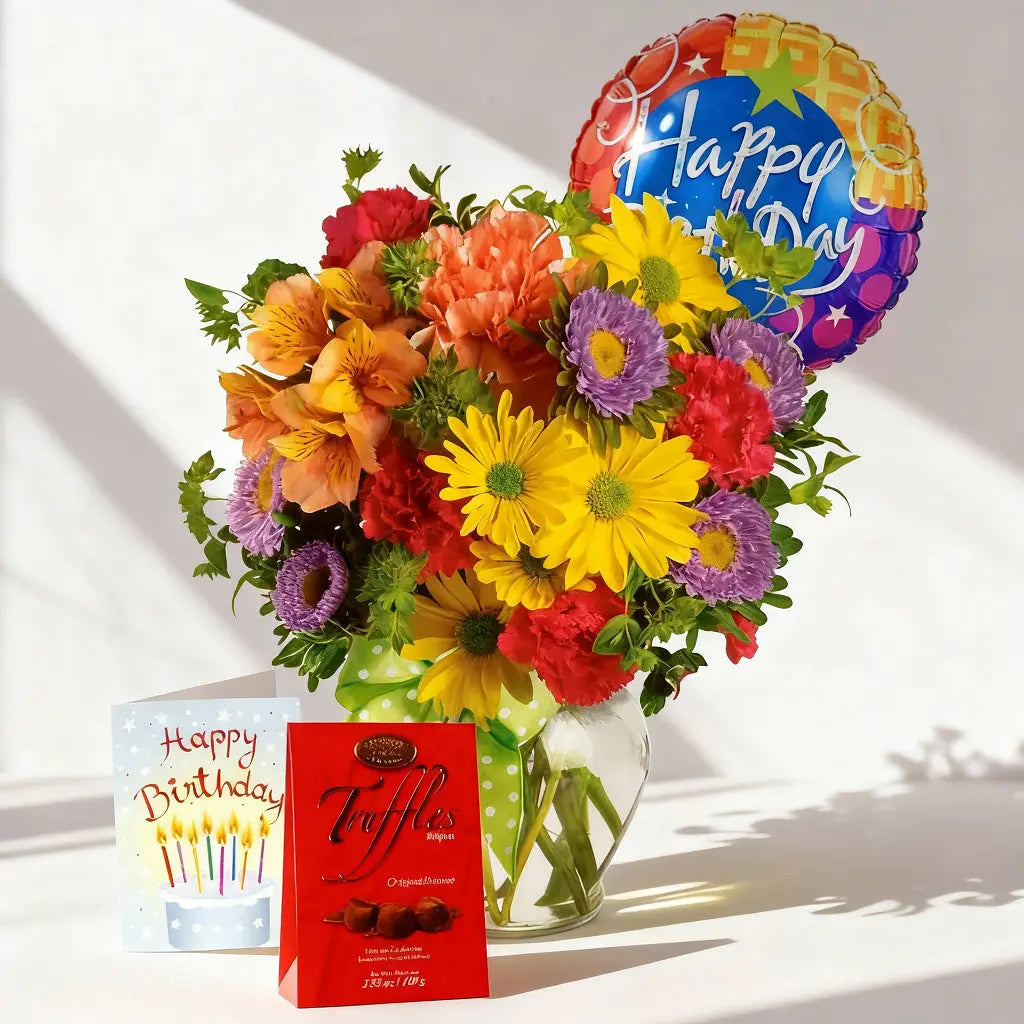 Ultimate Birthday Celebration Gift Set - Send Blooms